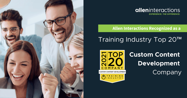Allen Interactions Named as Top Experiential Learning Technology Company by Training Industry